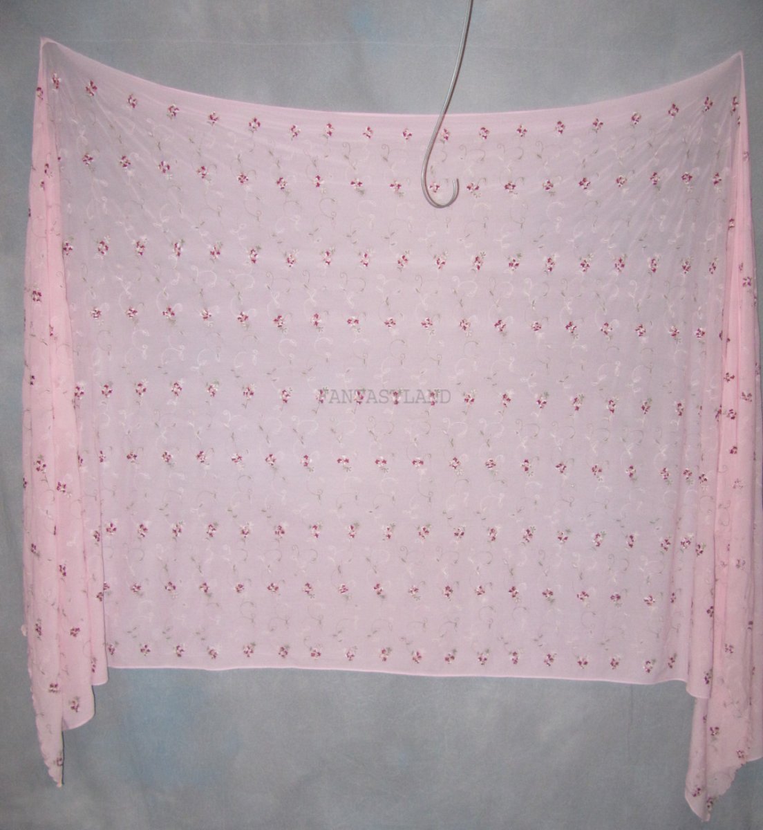 Light Pink with Red Rose Buds Dancing Scarf 4x1.5yd Belly Dance Pink ...